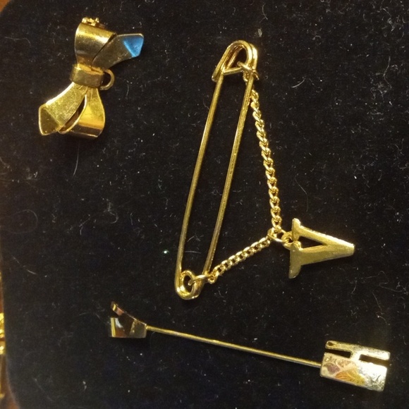 Jewelry | 3 Pins 2 With Letter V | Poshmark